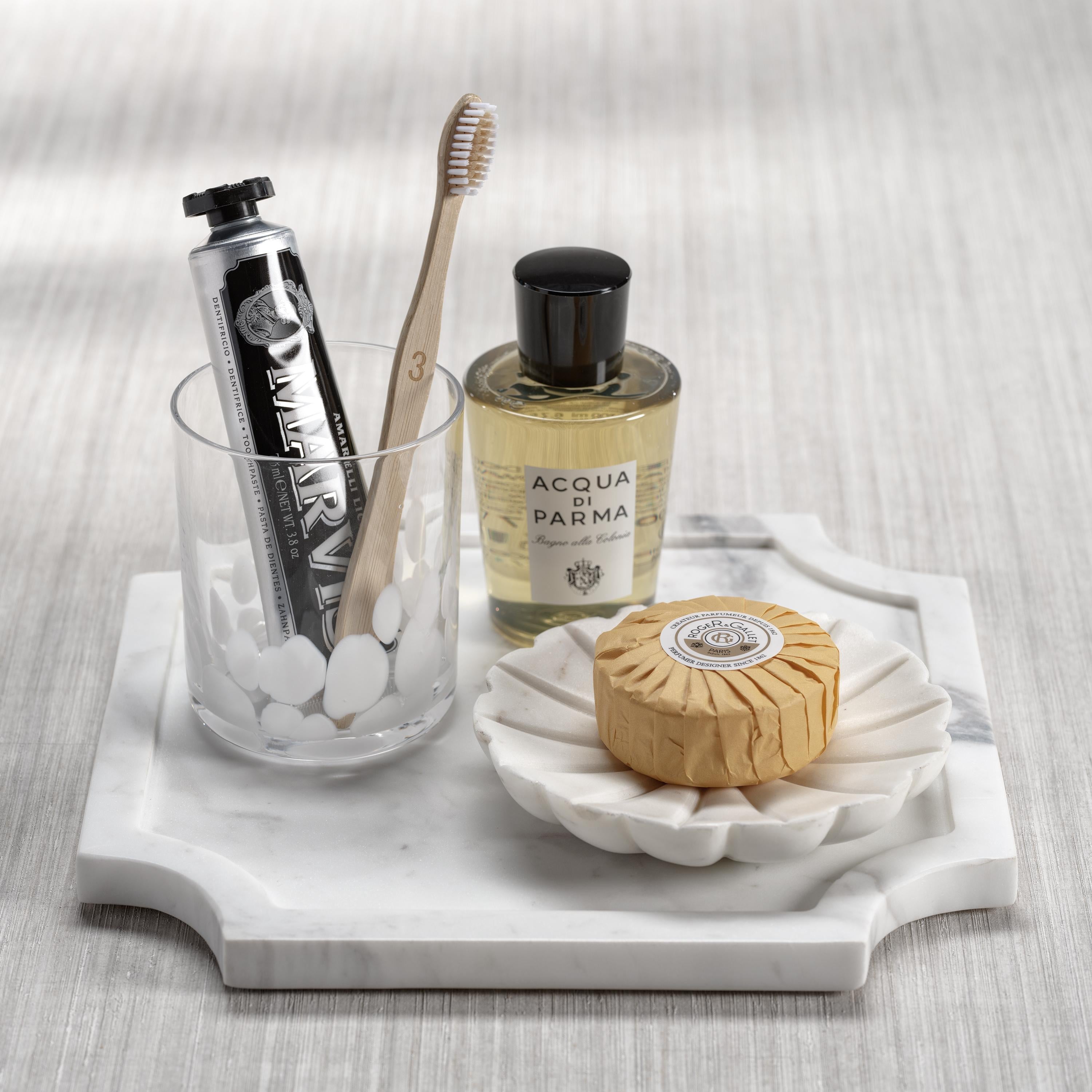 White Marble Dish - Lotus or Flower – Malibu Market Design